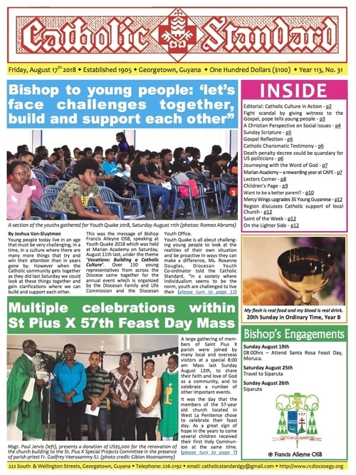 No.31 Catholic Standard (August 17, 2018) - Diocese of Georgetown