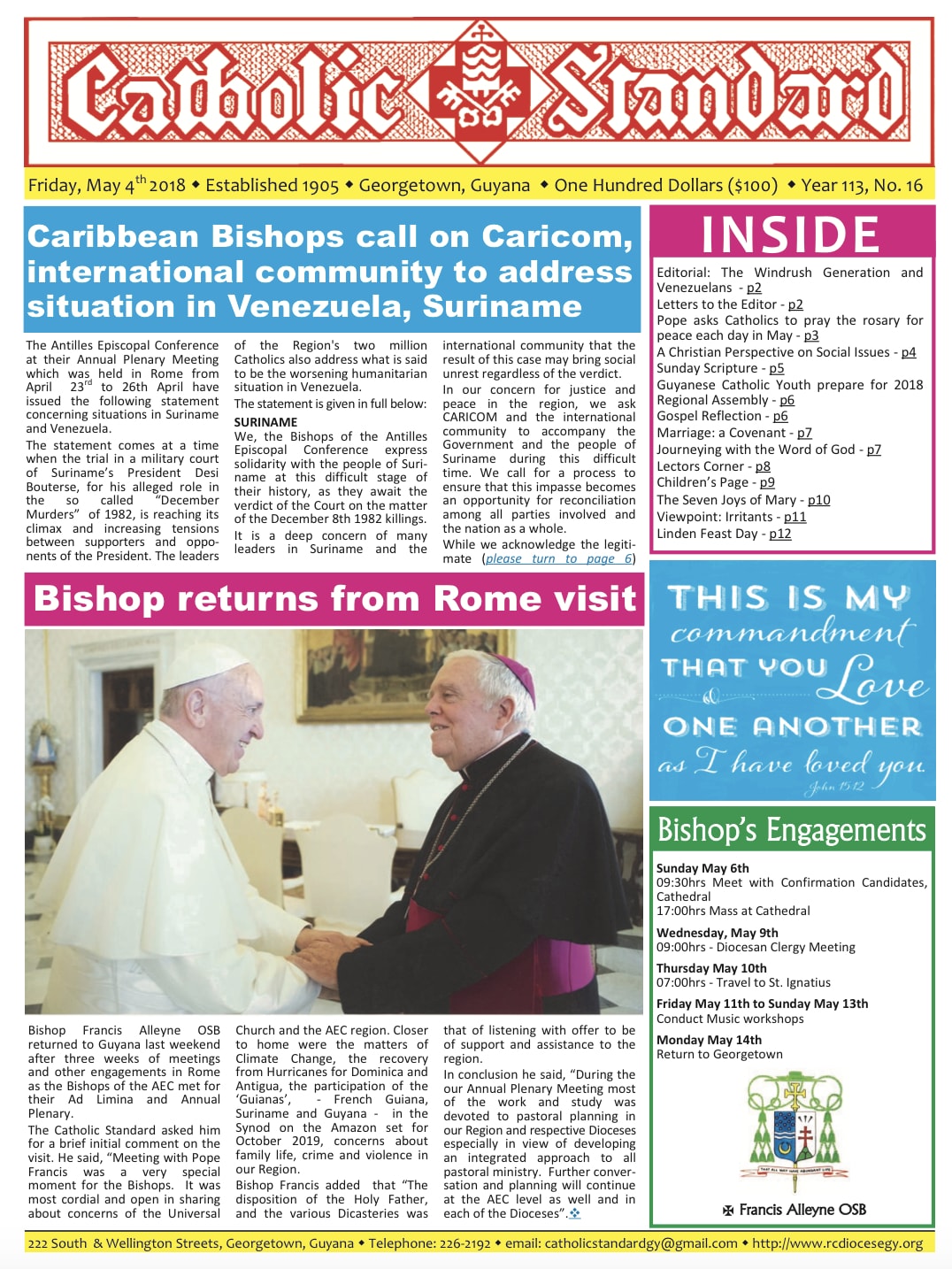 No.16 Catholic Standard (May 04, 2018) - Diocese of Georgetown