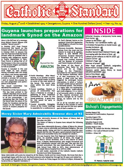 No.29 Catholic Standard (August 3, 2018) - Diocese of Georgetown