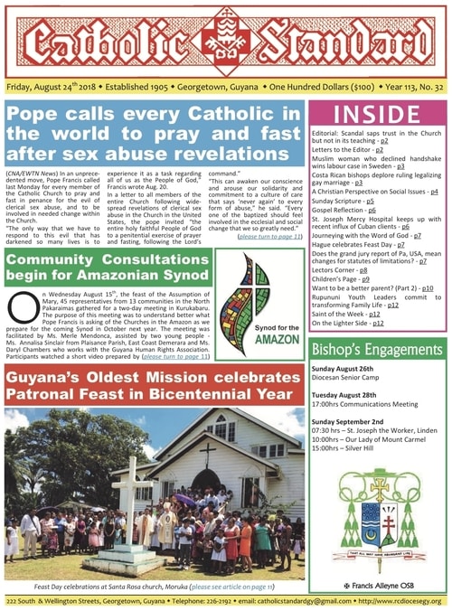 No.32 Catholic Standard (August 24, 2018) - Diocese of Georgetown